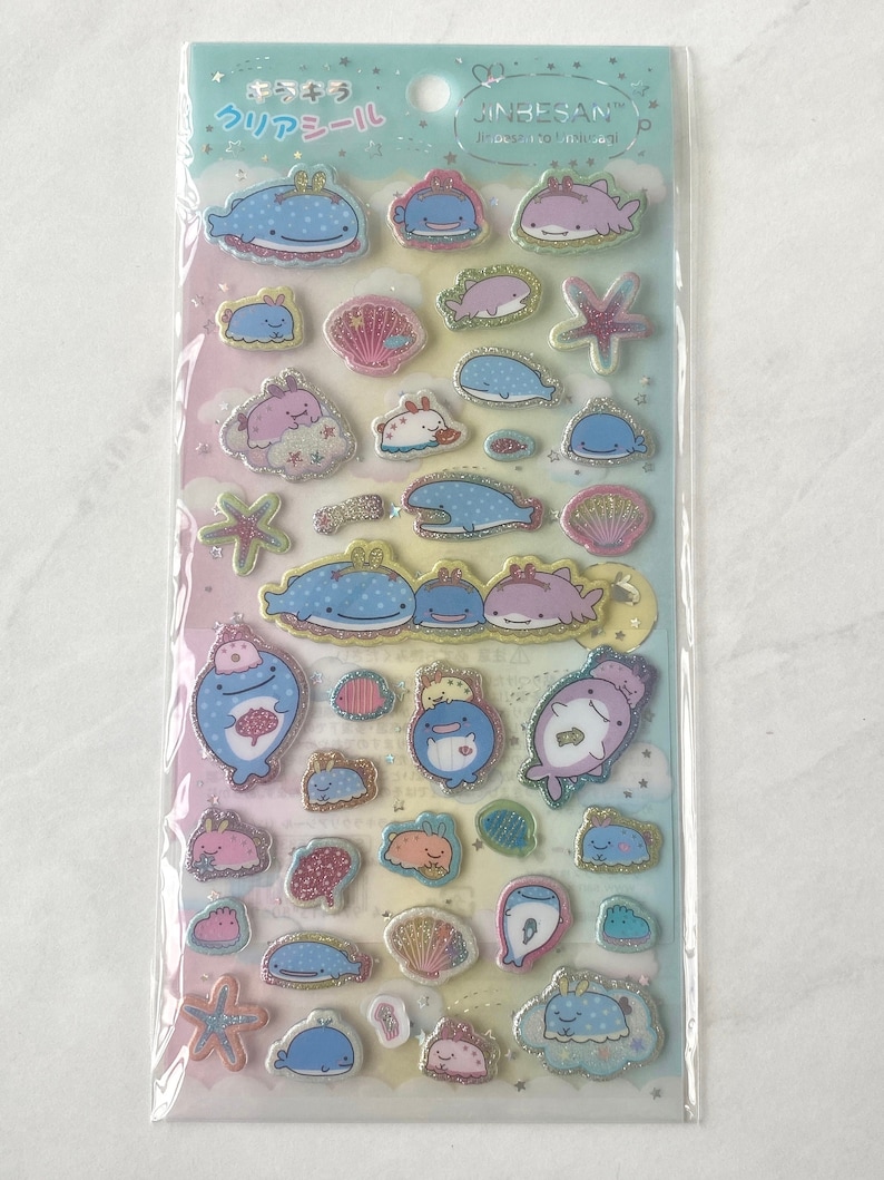 C43 2022 New Jinbesan Sticker Sheet Clear Jelly Glitter - Etsy