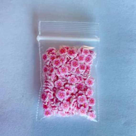 105 Pink Flower Clay Slices | Etsy
