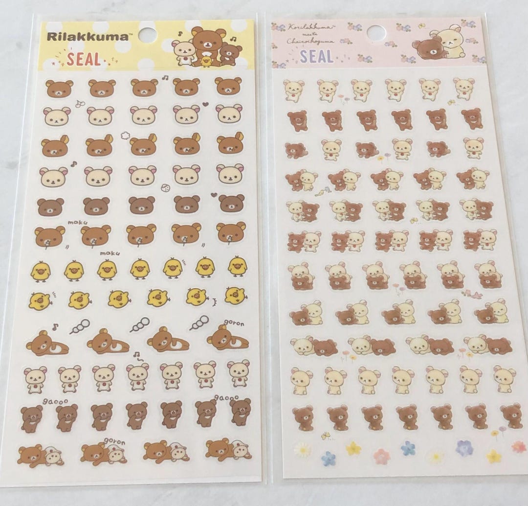 B282-B283 2019 Rilakkuma Seal Sticker Sheet - Etsy