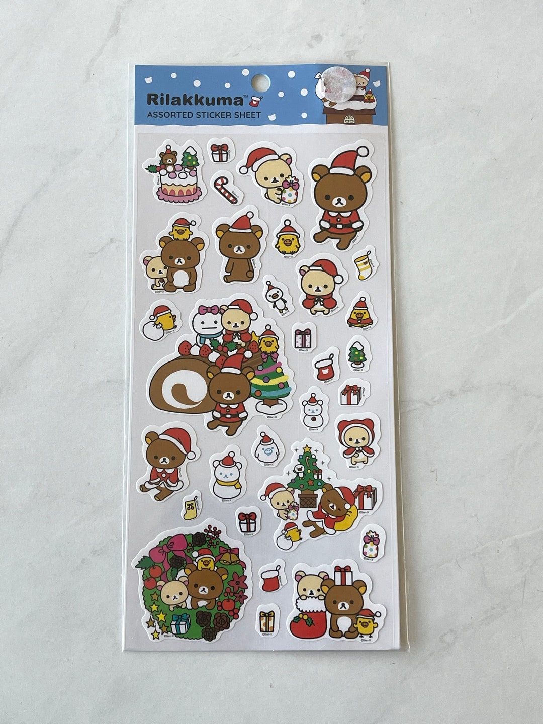 C33 Rilakkuma Christmas Daiso Sticker Sheet - Etsy