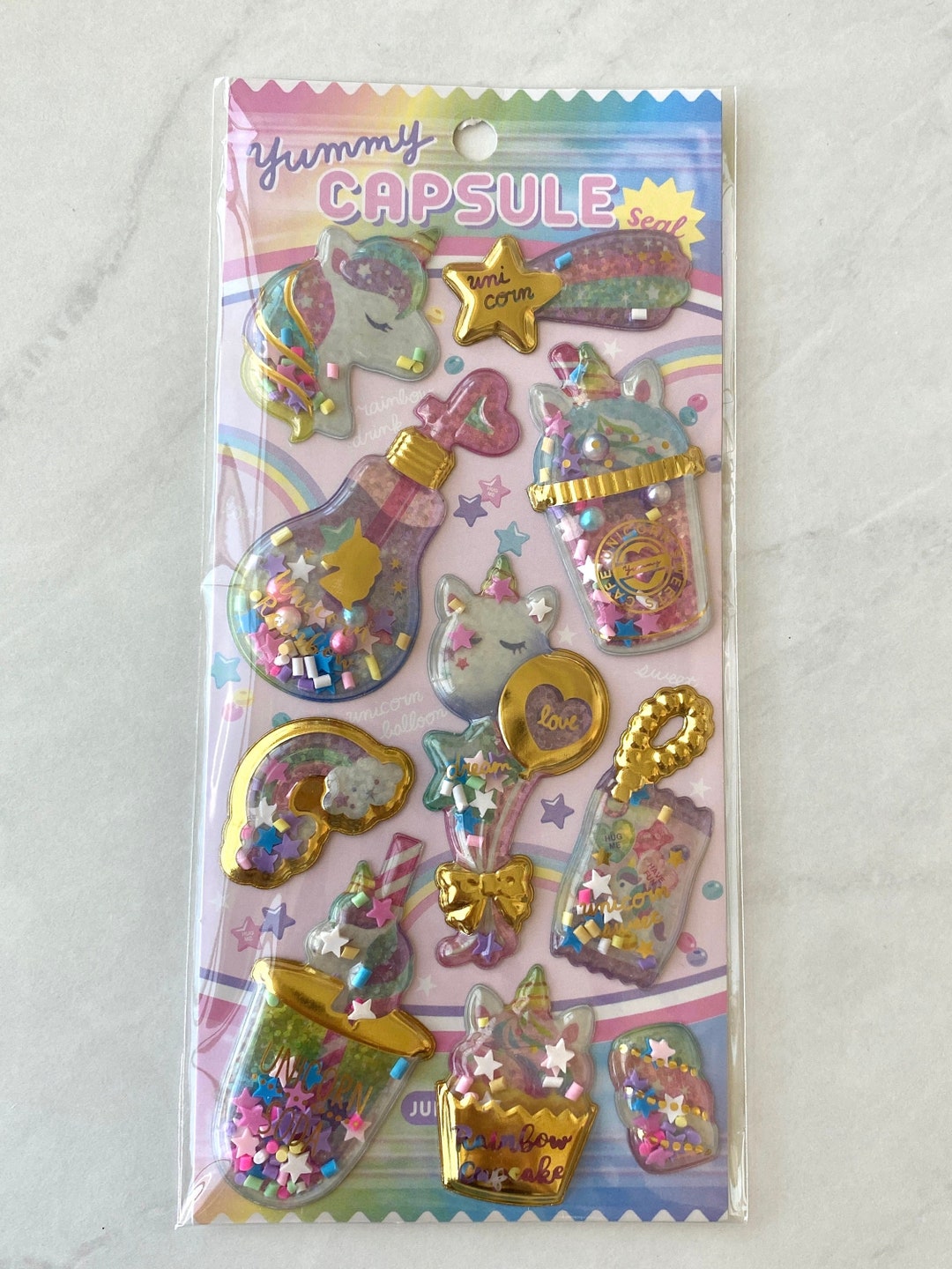 Yummy Capsule Dry Shaker Stickers - Etsy