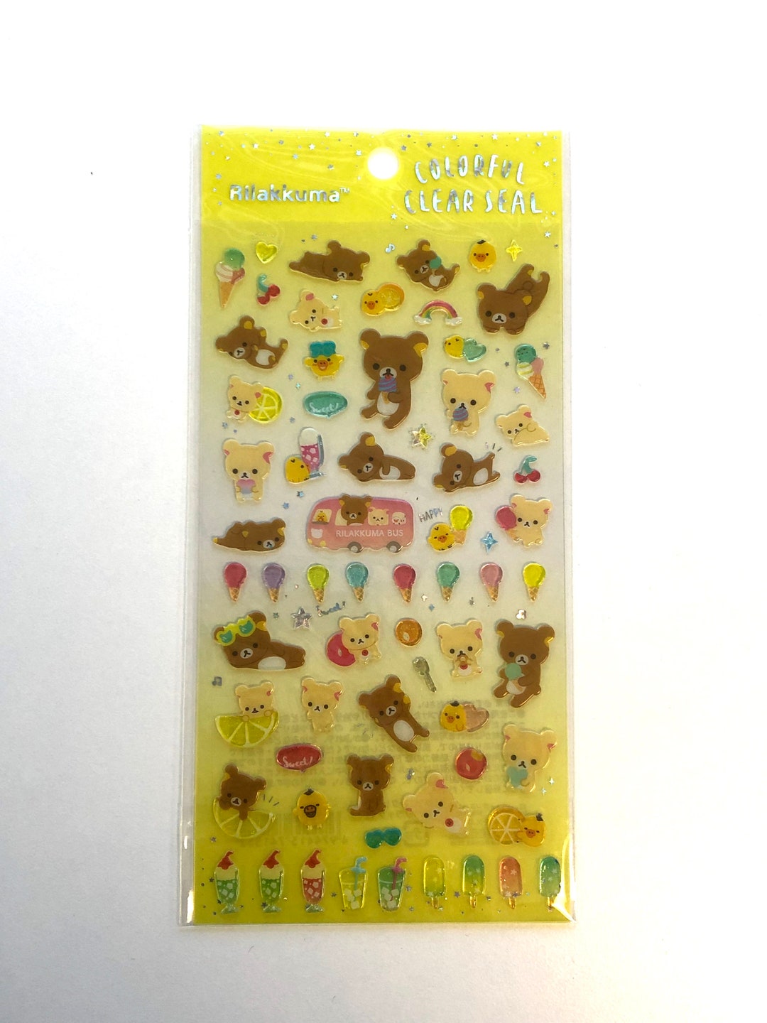 C105 New Rilakkuma Sticker Sheet Clear Jelly X - Etsy