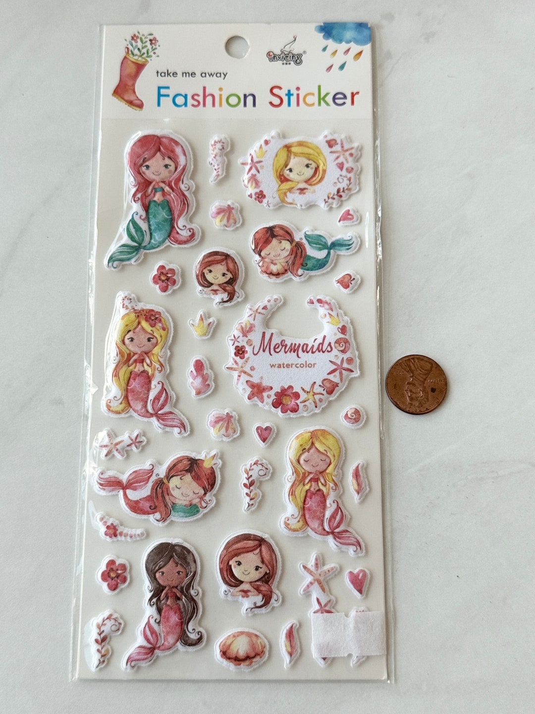 Mermaid Puffy Sticker Sheet - Etsy
