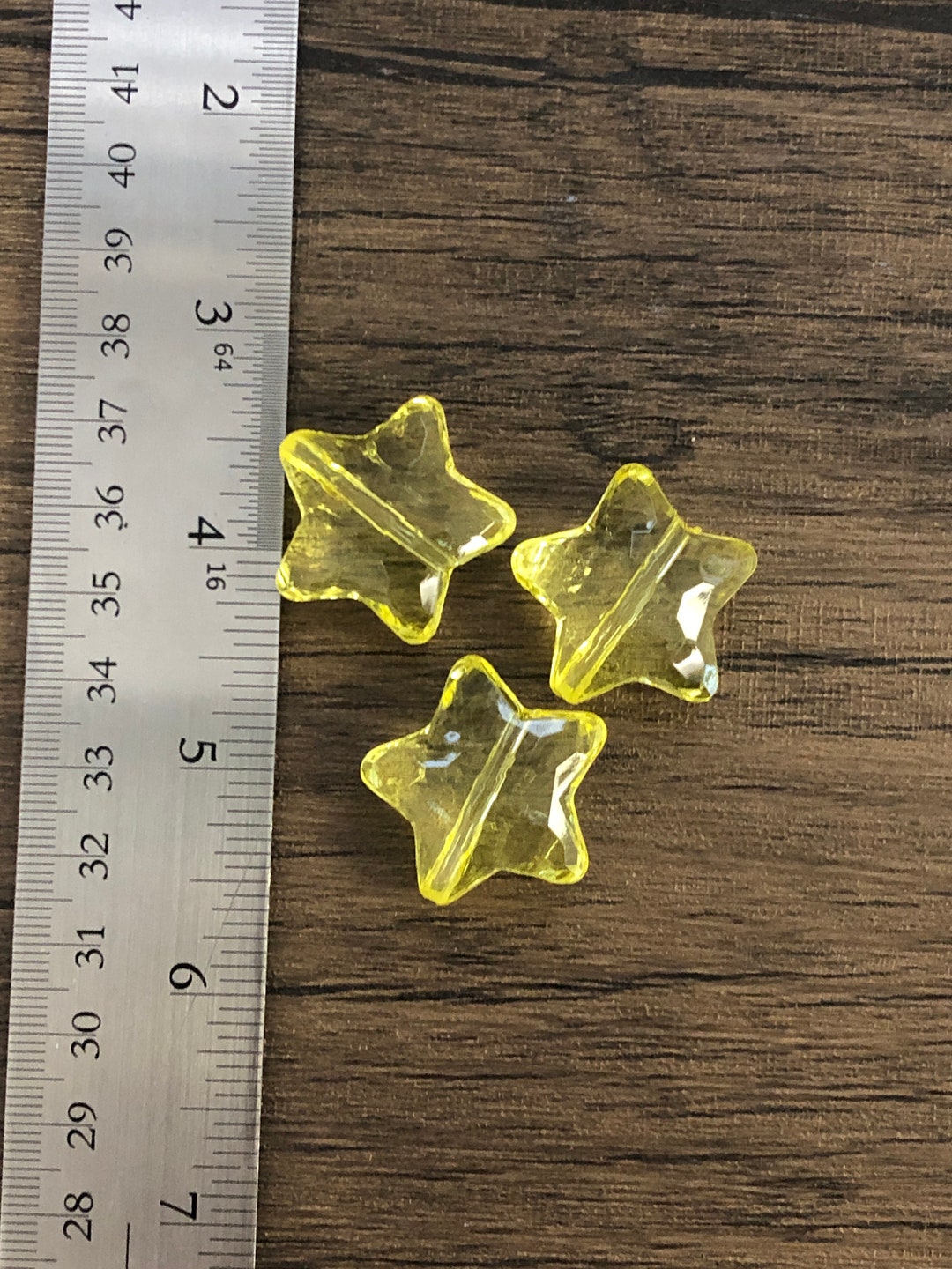 X 6pc Transparent Yellow Chunky Star Beads - Etsy