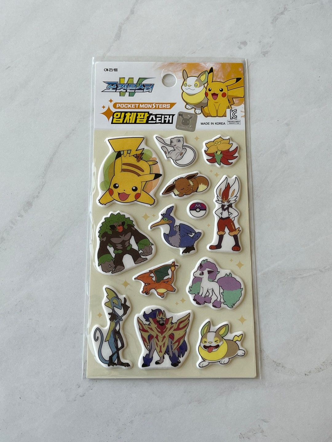 B233 Pokemon Pocket Monsters Sticker Sheet Puffy - Etsy