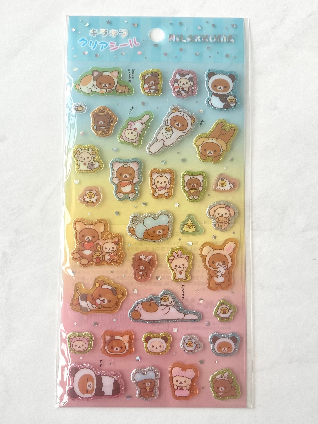 C44 2022 New Rilakkuma Sticker Sheet Clear Jelly Glitter - Etsy