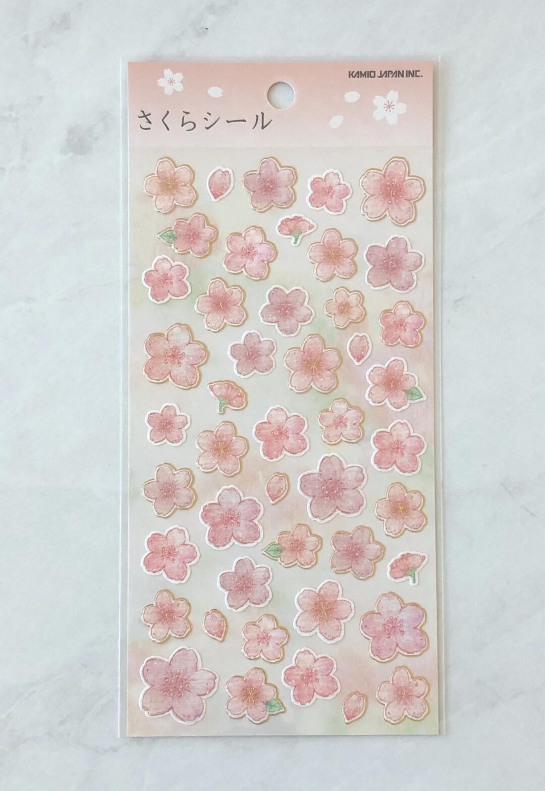 E46 Cherry Blossom Crinkle Sticker Sheet With Gold Accents - Etsy