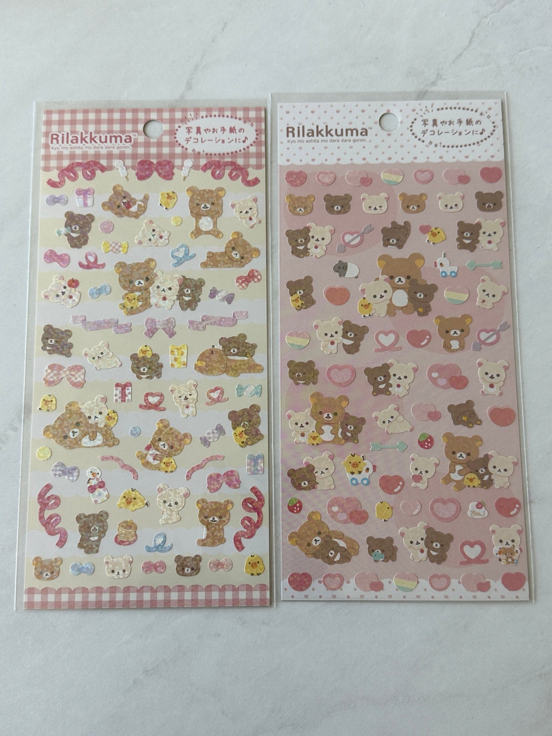 B308-B309 2023 Rilakkuma Sticker Sheet With Holographic Accent - Etsy