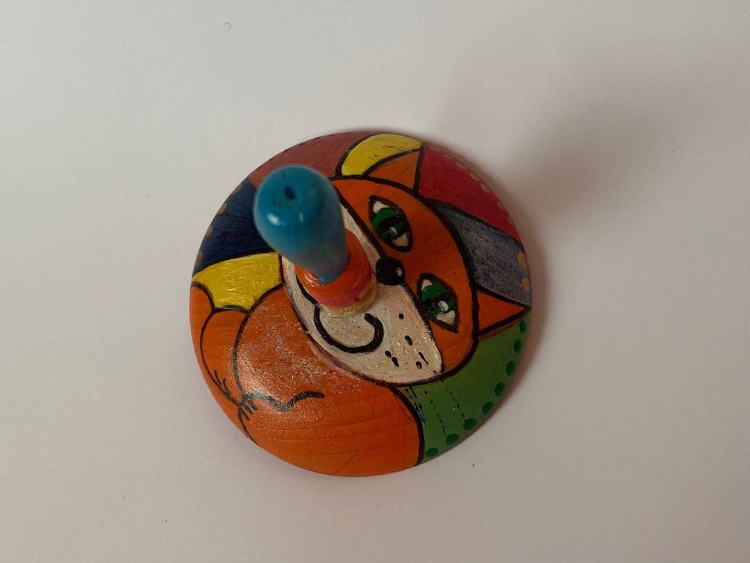 Handmade Hand-painted Top Toy, Wooden Top Toy, Spinning, Whirligig ...