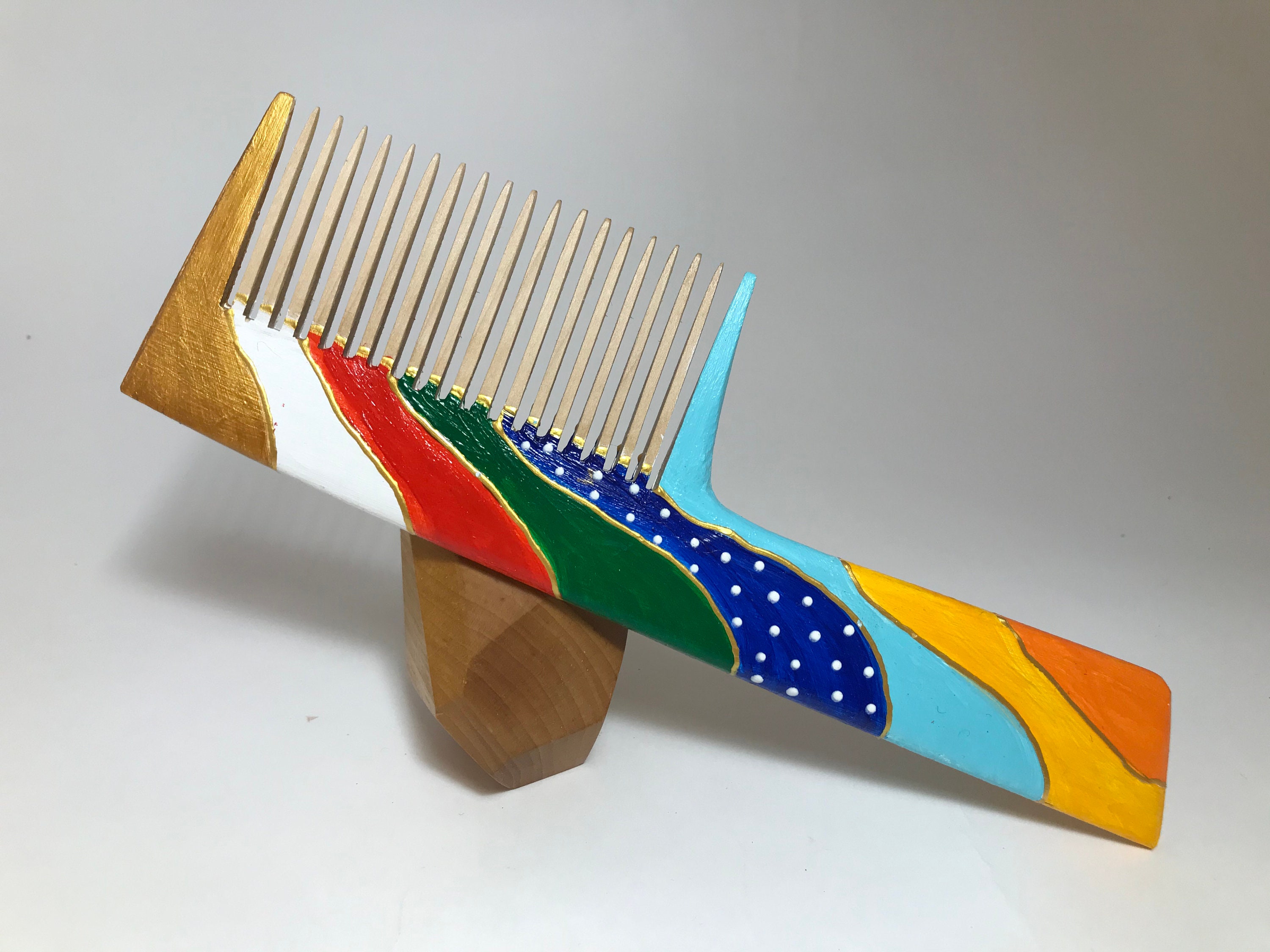 Hand Painting Comb Wooden Hair Comb Pattern Design Hair - Etsy.de