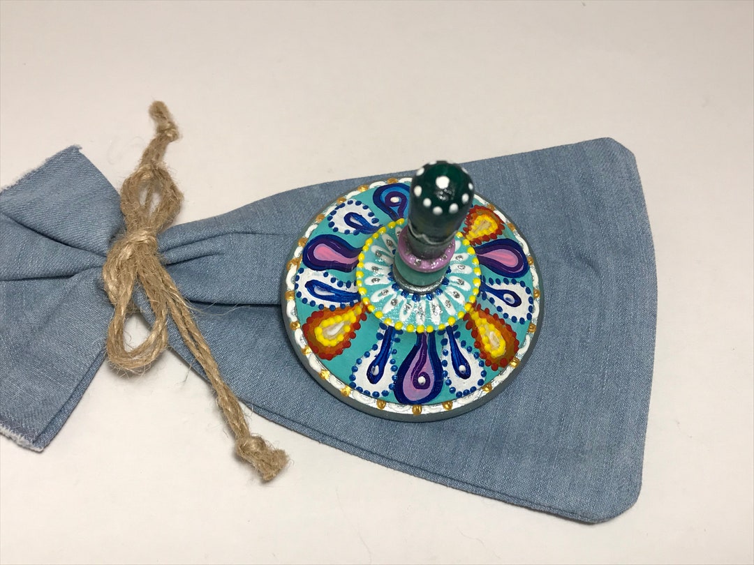 Handmade Top Toy, Hand-painted Top Toy, Wooden Top Toy, Flower ...