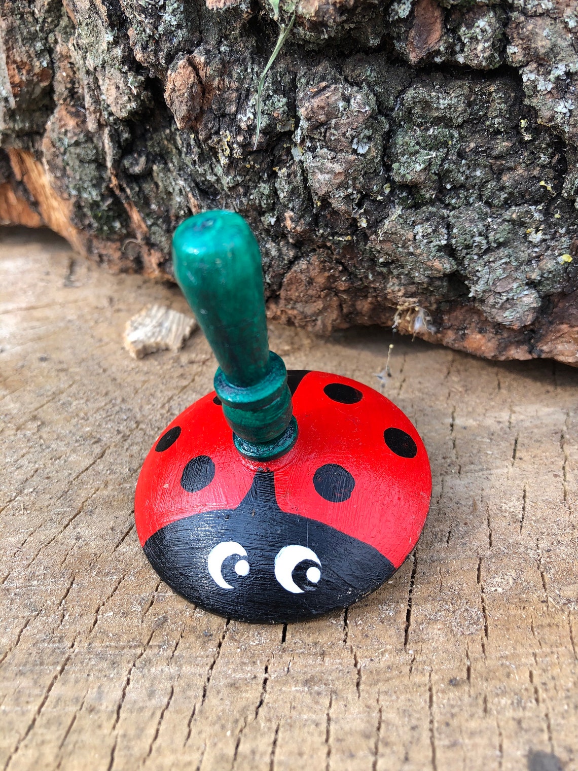 Handmade Top Toy Hand-painted Top Toy Wooden Top Toy | Etsy