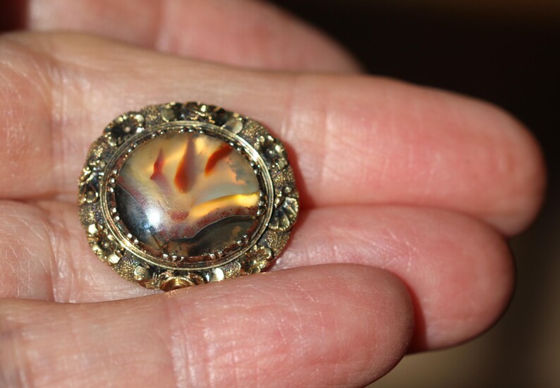 Victorian 9ct Agate Brooch - Etsy