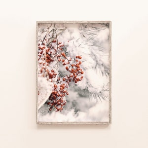 Winterberry Print, Christmas Wall Art, Winter Wall Art, Printable Wall ...
