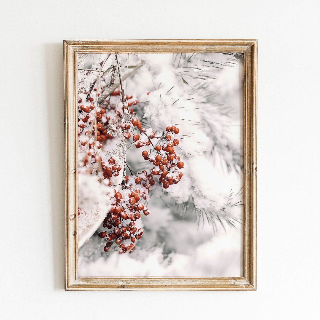 Winterberry Print, Christmas Wall Art, Winter Wall Art, Printable Wall ...