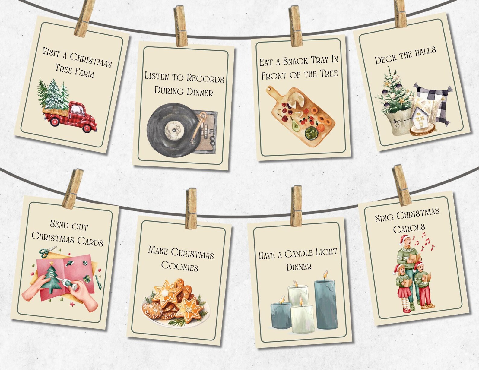 52 Vintage Style Advent Activity Cards - Etsy