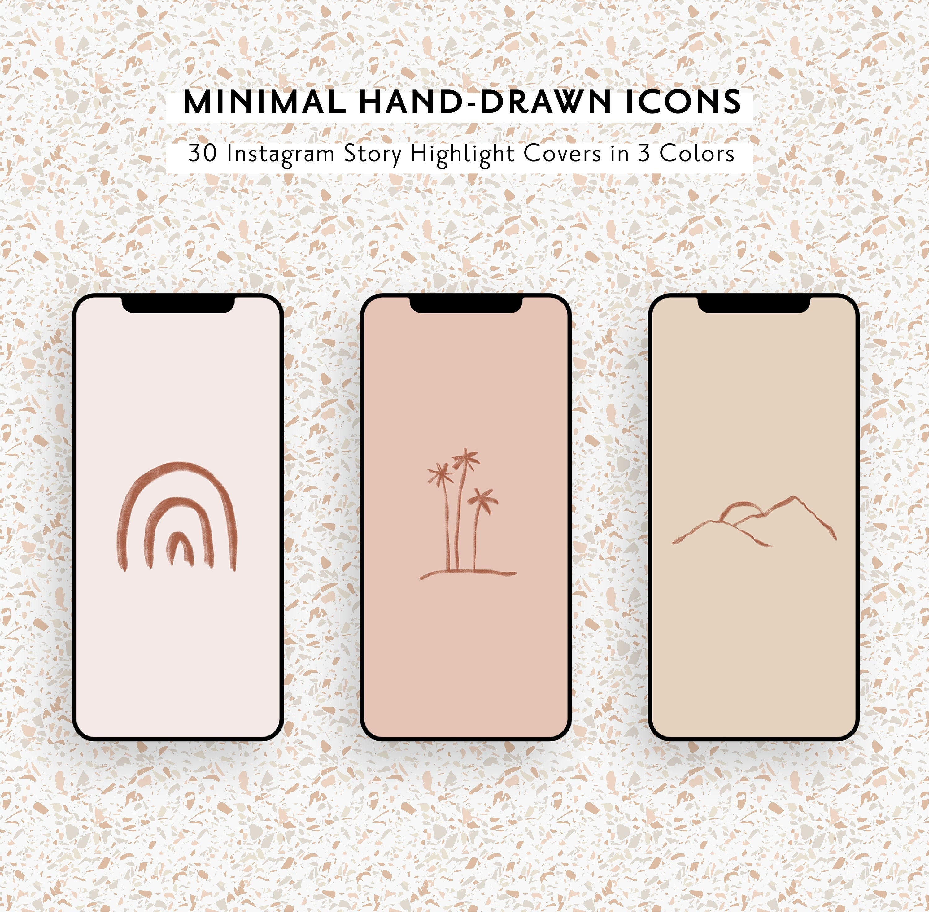 Minimal Hand-drawn Icons | Instagram Story Highlight - Etsy