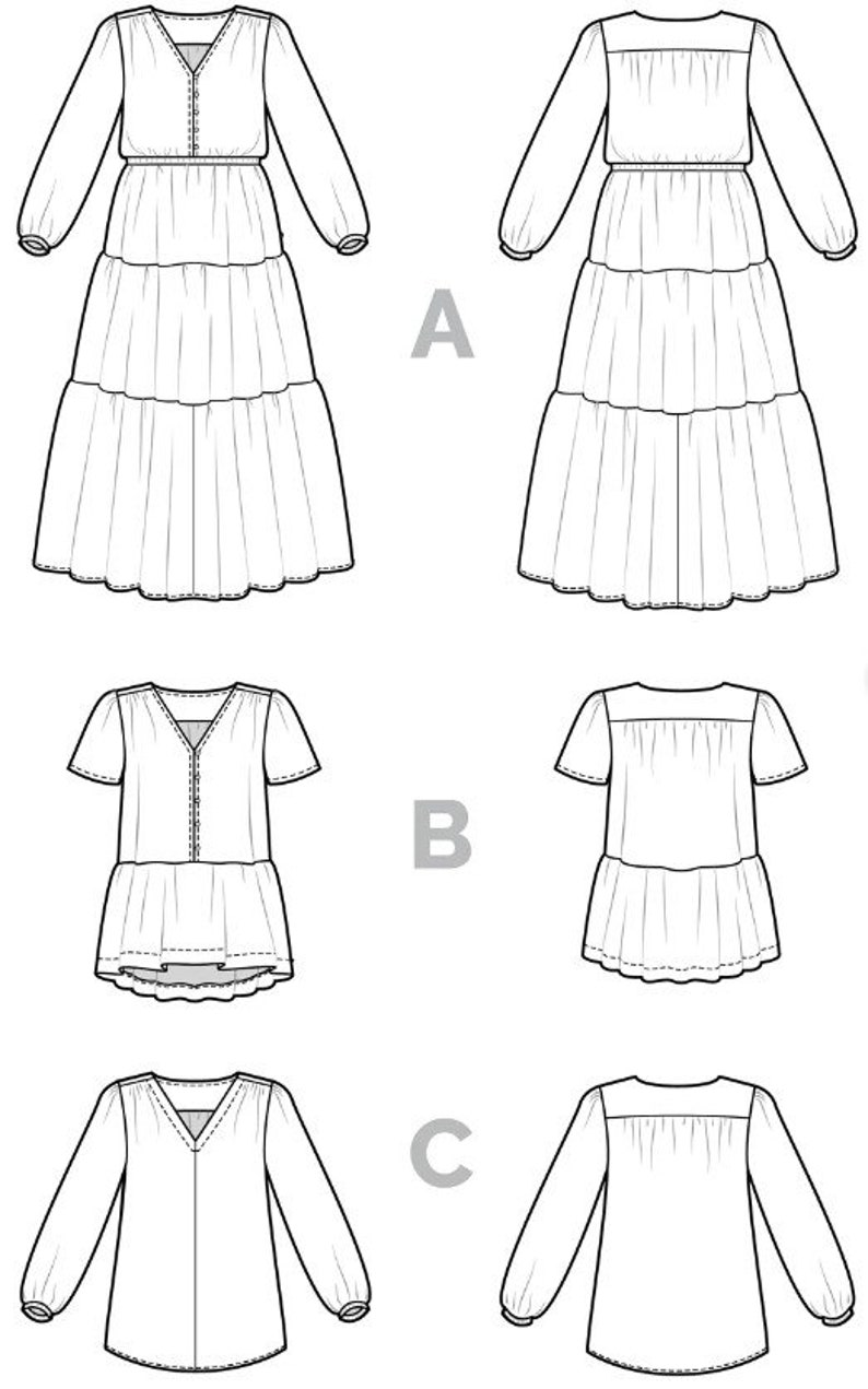 Nicks Dress & Blouse - Sewing Pattern by Closet Core - Three Variations ...