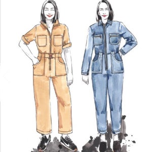 Blanca Flight Suit - Sewing Pattern by Closet Core - for Woven Fabrics ...
