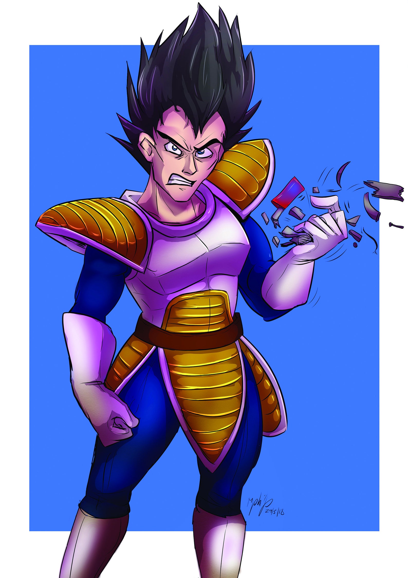 A4 Digital Art Print Vegeta Dragon Ball Z - Etsy