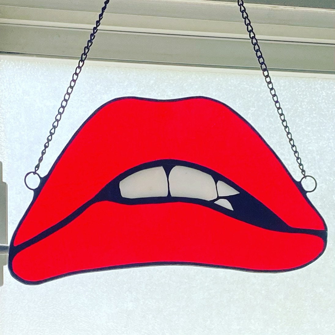 Rocky Horror Lips Stained Glass Suncatcher - Etsy