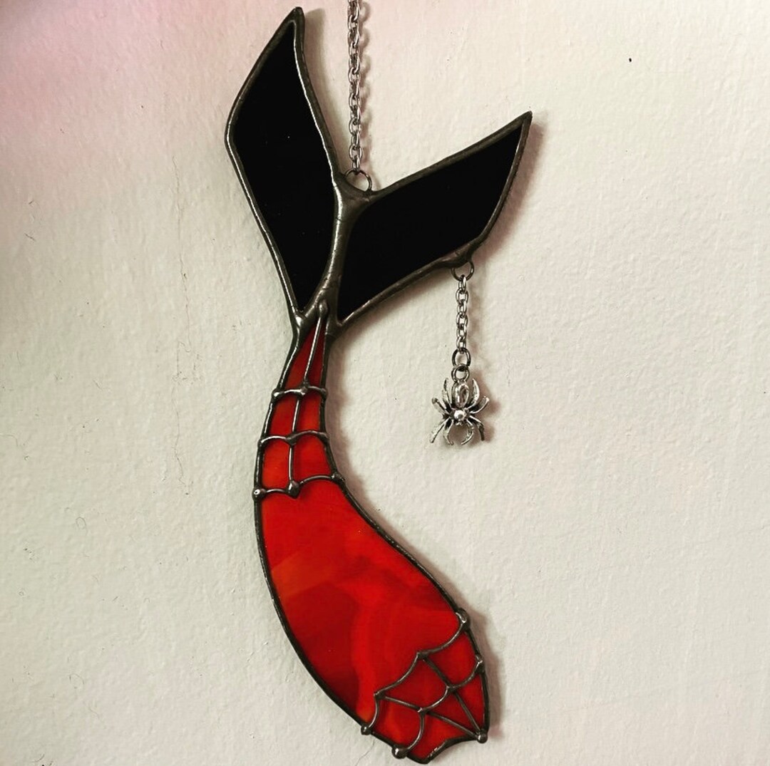 Spooky Mermaid Tail Stained Glass Suncatcher - Etsy