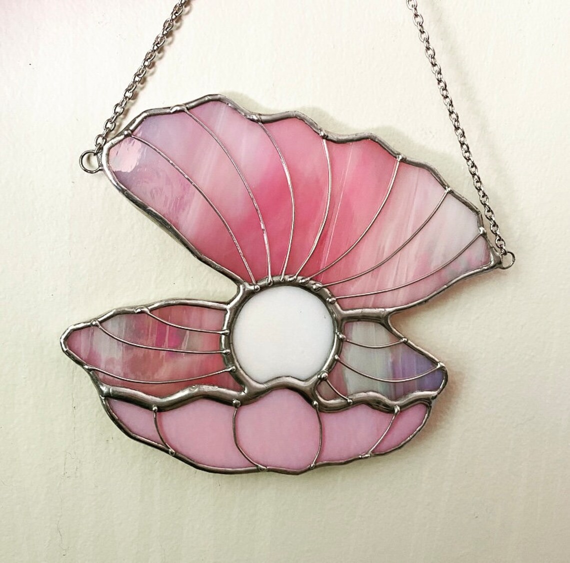 Pink Seashell Stained Glass Suncatcher - Etsy