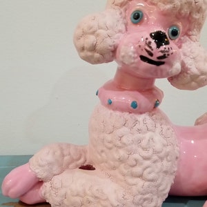 Vintage Pink Poodle Figurine Kitschy Studio Atlantic Mold Dog Statuette ...