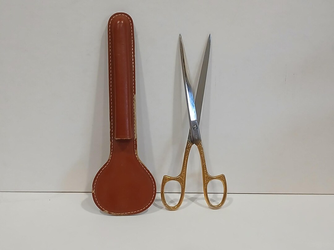 Antique Germany Scissors in Leather Case ~ Sewing Dressmakers Shears - Etsy