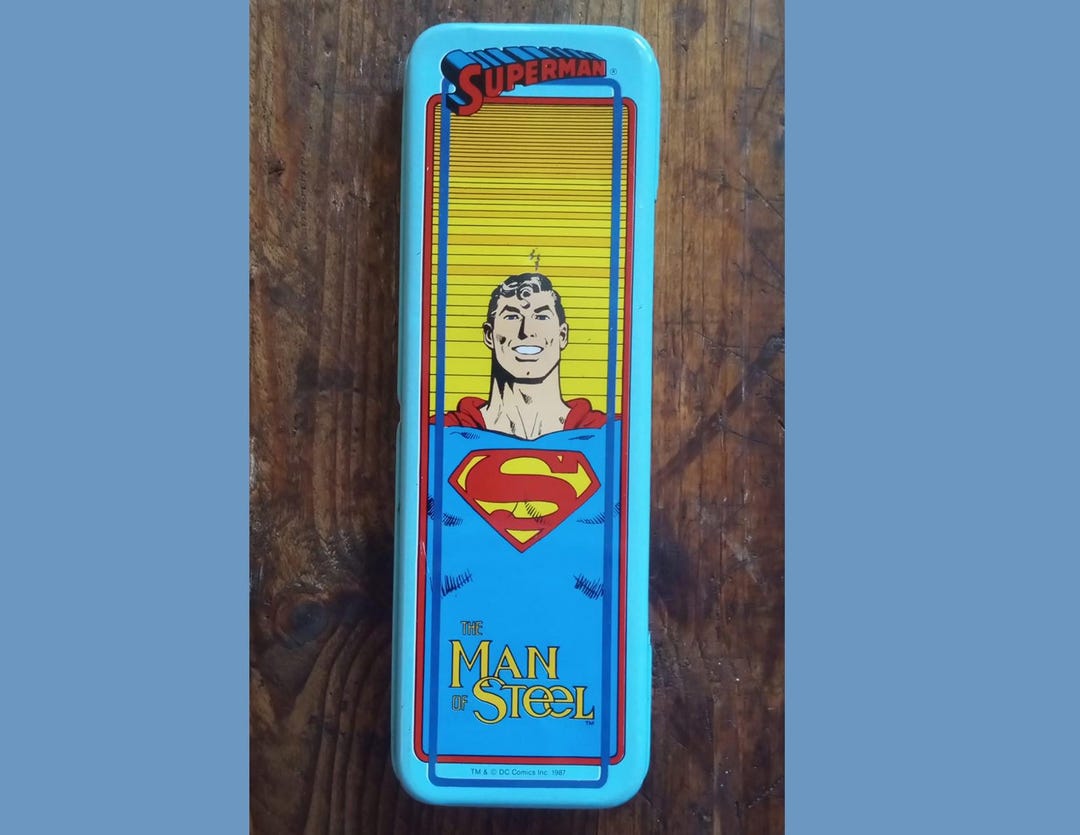 Superman Tin Paint Set Box the Man of Steel DC 1987 Blue 8 X 2.5 - Etsy