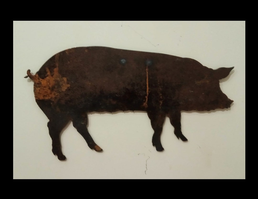 Rusty Metal Pig Cut Out Wall Hanging 13" X 6.5" FREE Shipping - Etsy