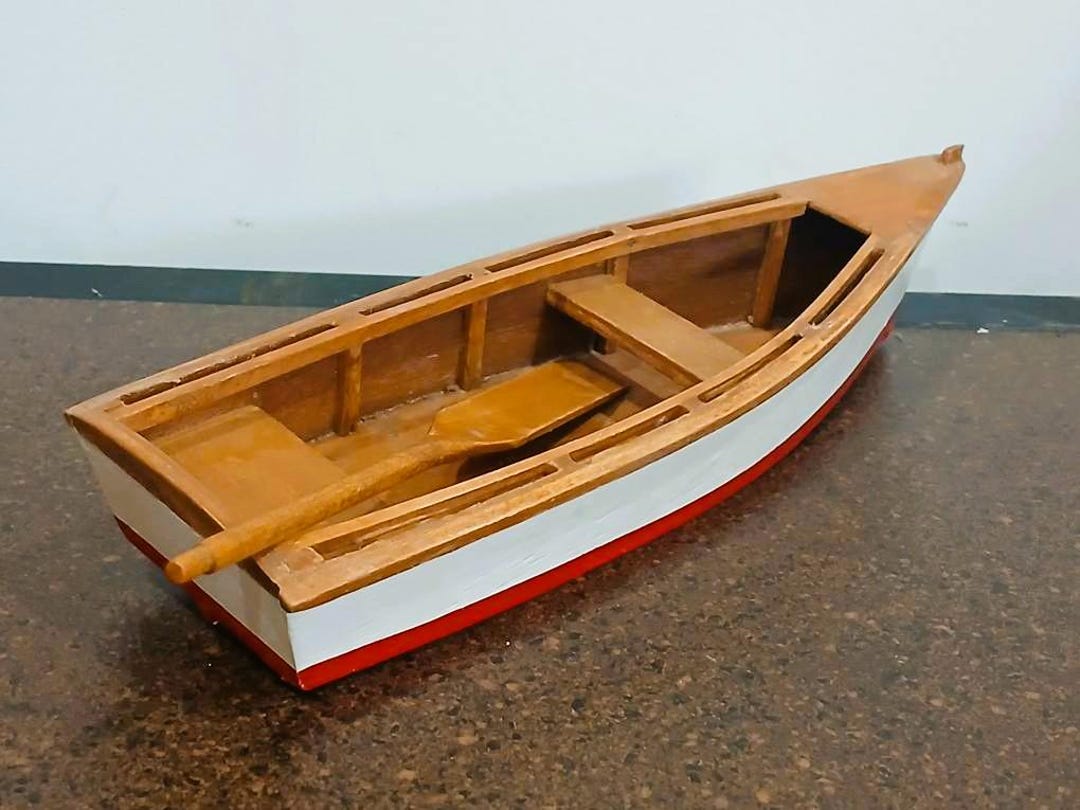 Vintage Wood Rowboat and Oar ~ Red White ~ Made From Kit 1960s - Etsy