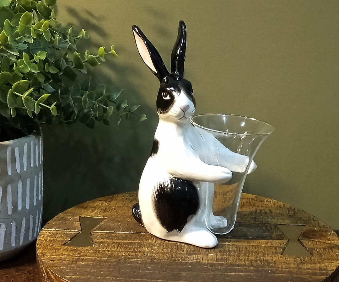 Rare Fitz and Floyd Kensington Rabbit Black White 1990 ~ Bunny - Etsy