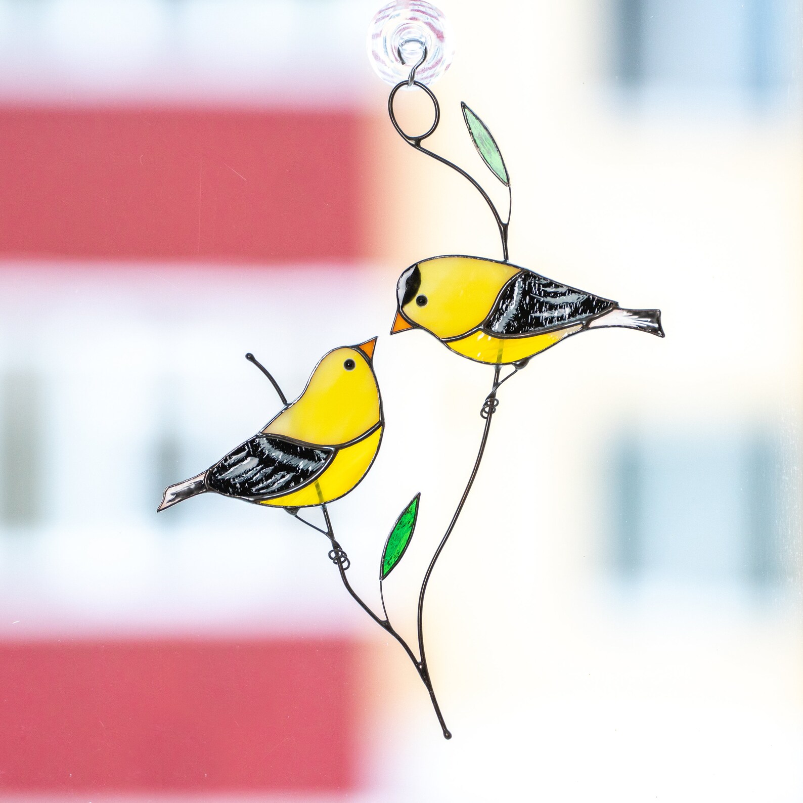 Goldfinches Stained Glass Window Hangings Mothers Day Gift - Etsy