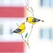 Goldfinches Stained Glass Window Hangings Christmas Gifts Custom ...