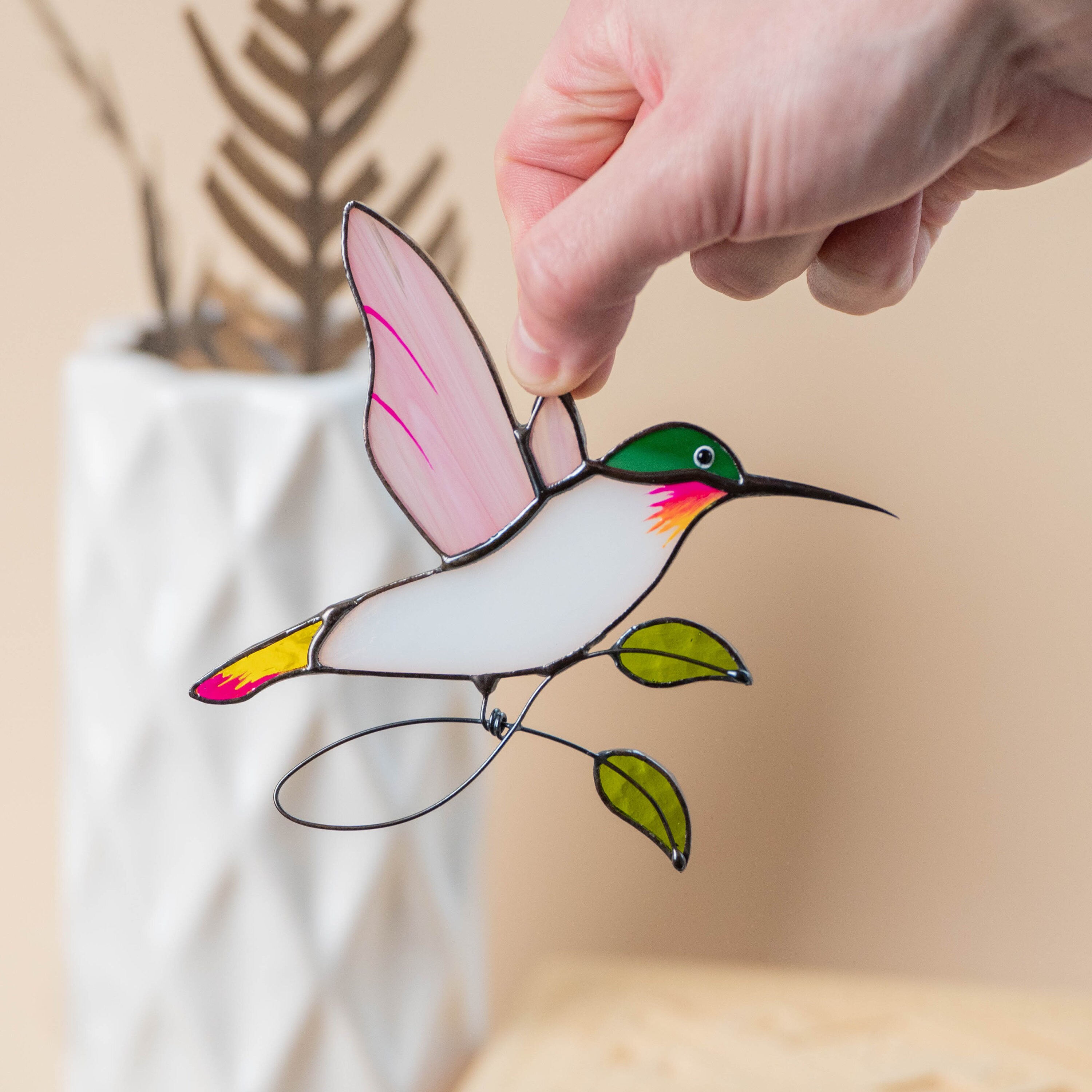 Hummingbird Stained Glass Window Hangings Stained Glass Birds | Etsy