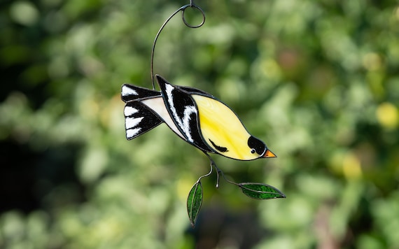 Goldfinch Stained Glass Window Hangings Custom Stained Glass - Etsy