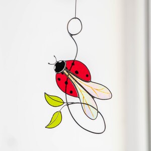 Ladybug Stained Glass Window Hangings Unique Gift for Mom Modern ...