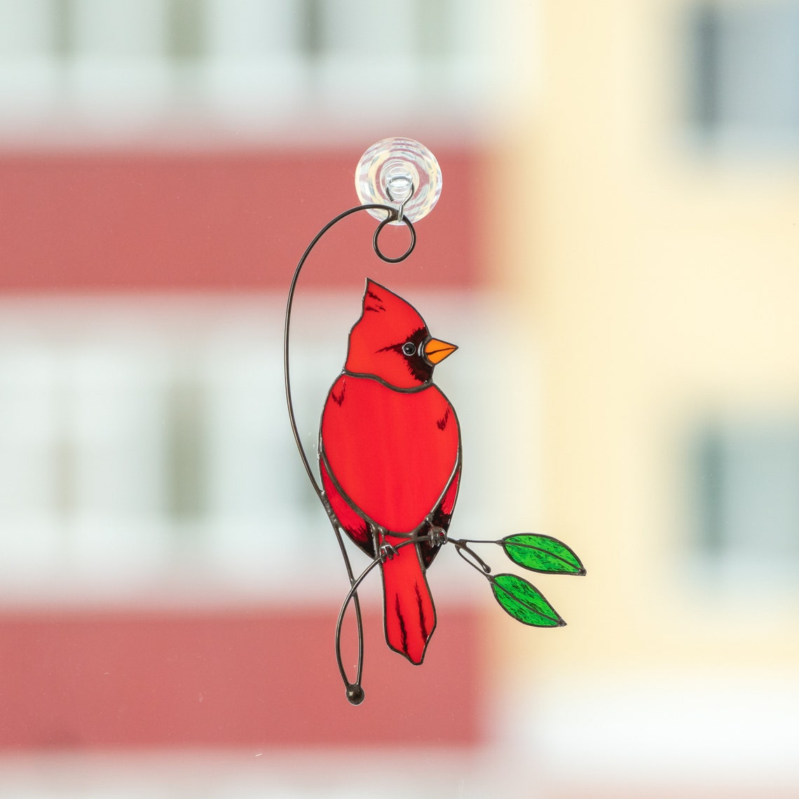 Cardinal Stained Glass Window Hangings Mothers Day Gift | Etsy