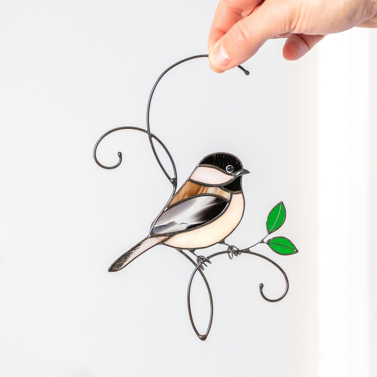 Chickadee Stained Glass Window Hangings Stained Glass Birds - Etsy