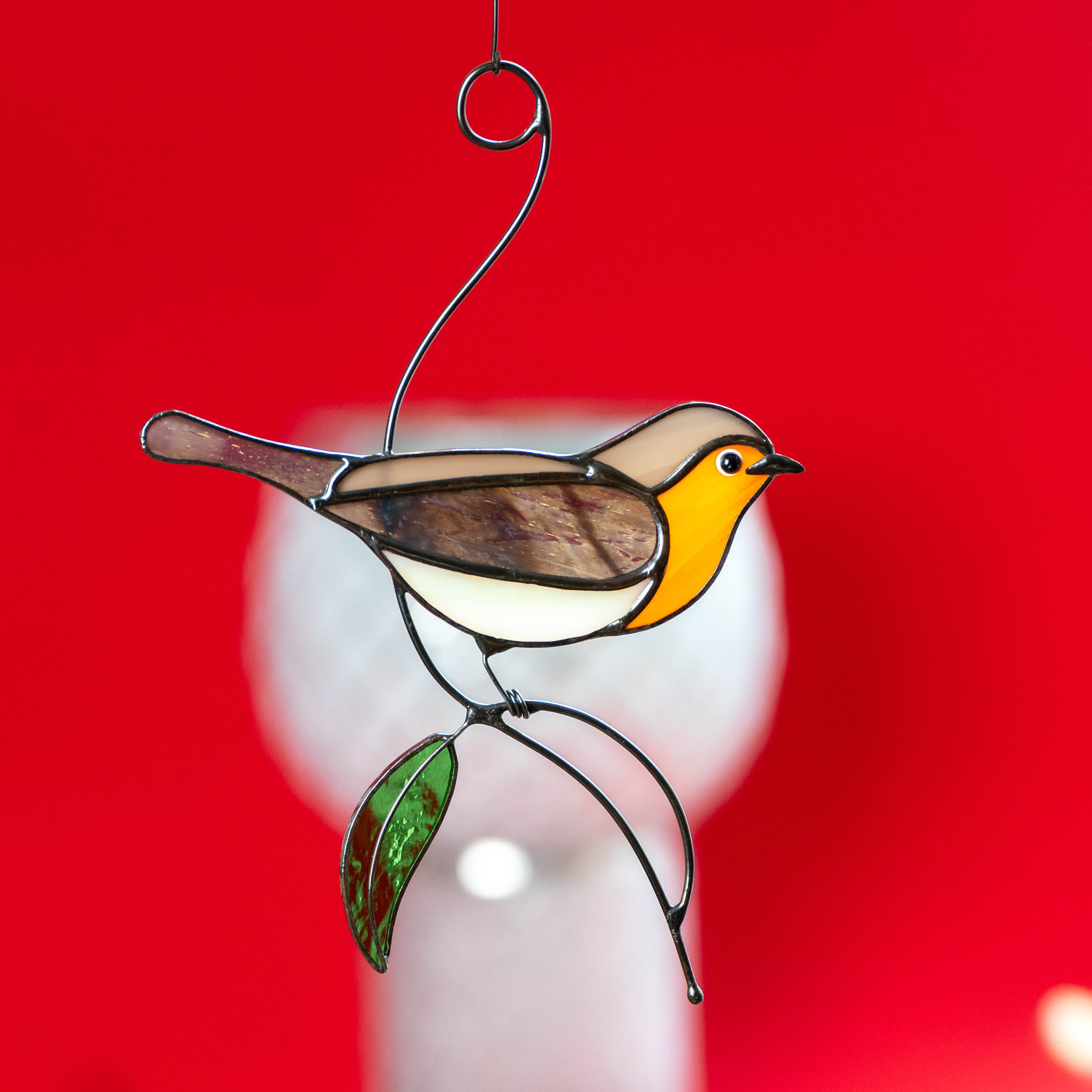 Robin Bird Stained Glass Window Hangings Mothers Day Gift | Etsy