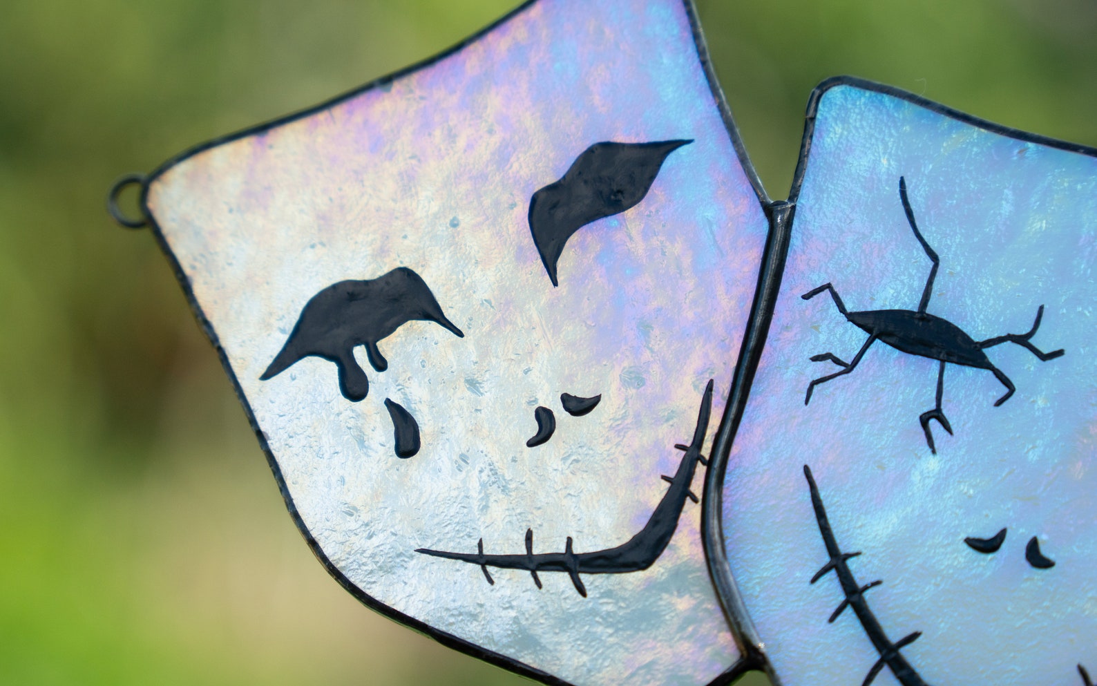 Masquerade Mask Stained Glass Window Hangings Halloween Decor - Etsy