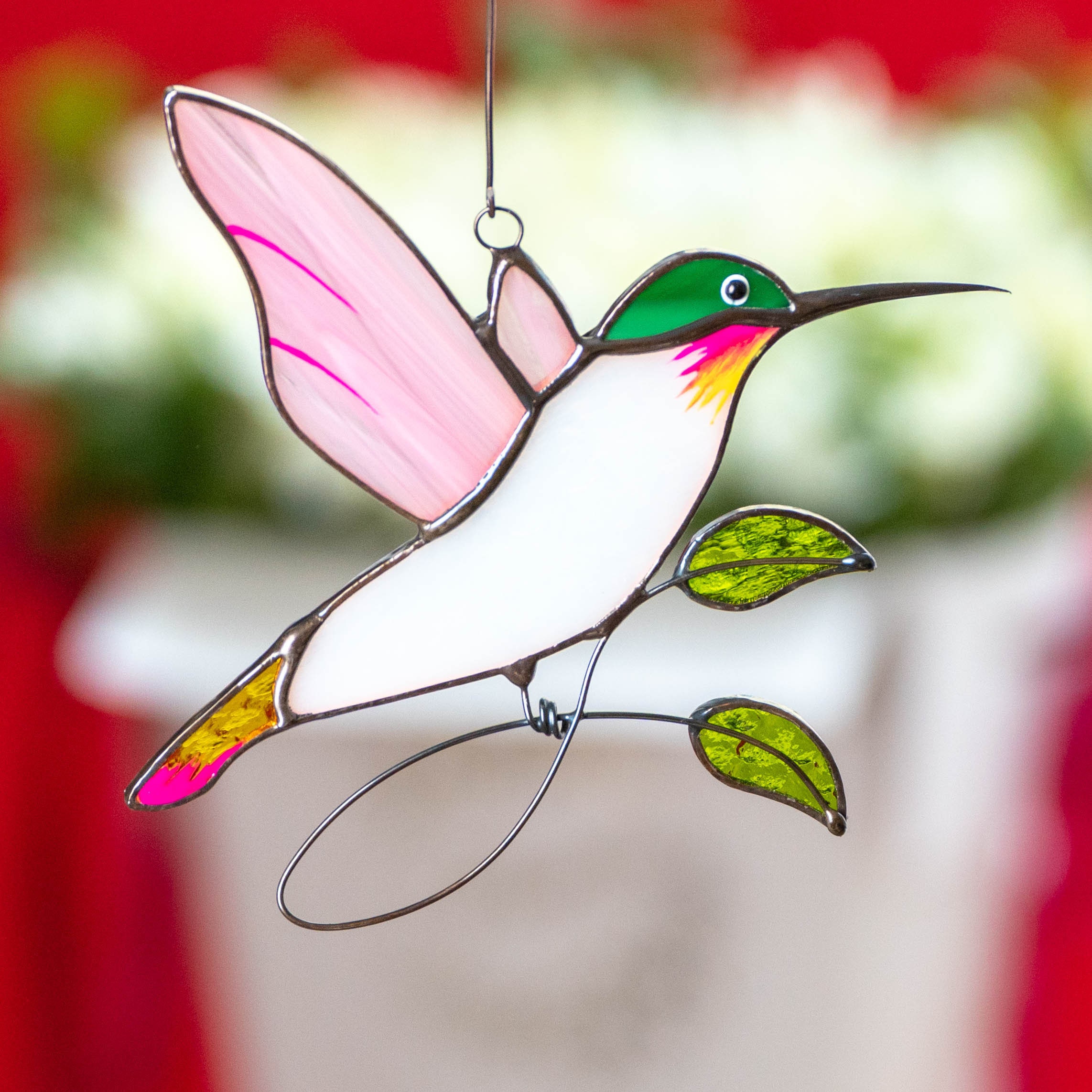 Hummingbird Stained Glass Window Hangings Stained Glass Birds | Etsy