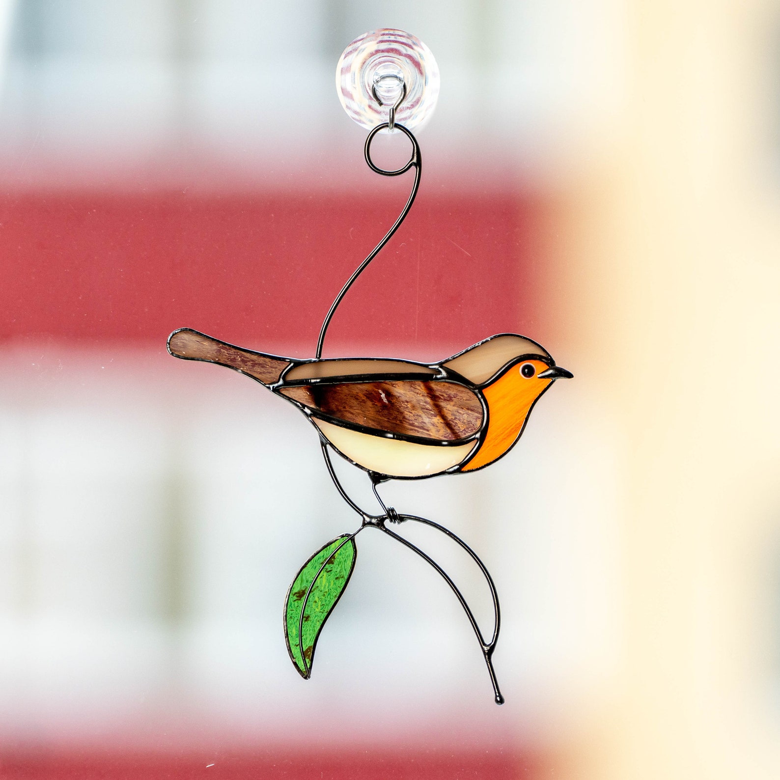 Robin Bird Stained Glass Window Hangings Christmas Gifts - Etsy UK