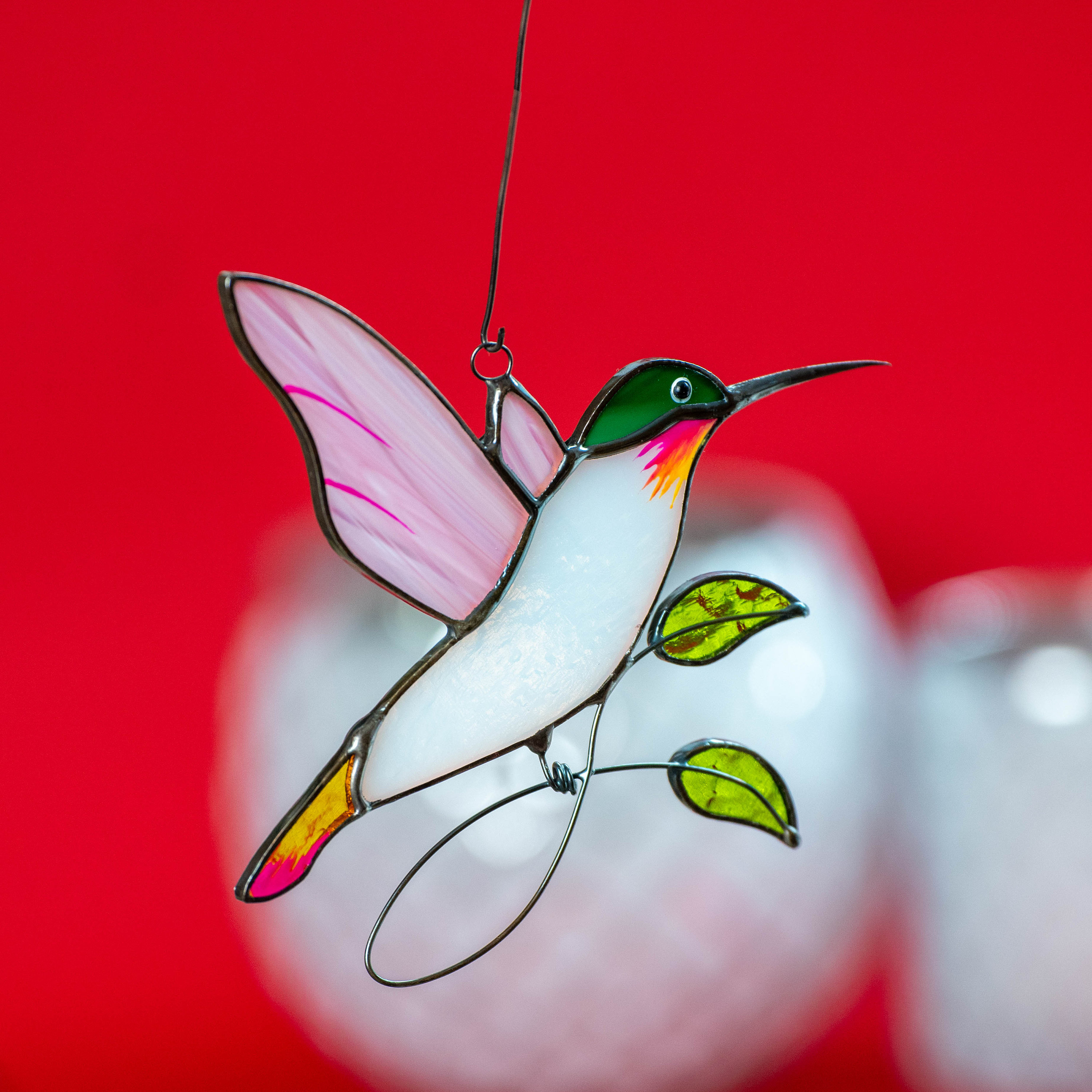 Hummingbird Stained Glass Window Hangings Stained Glass Birds | Etsy