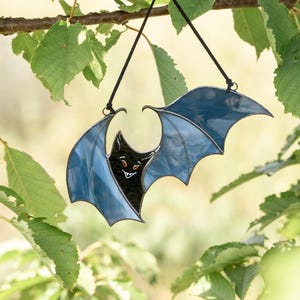 Vampire Bat Stained Glass Window Hangings Creepy Decor Halloween ...