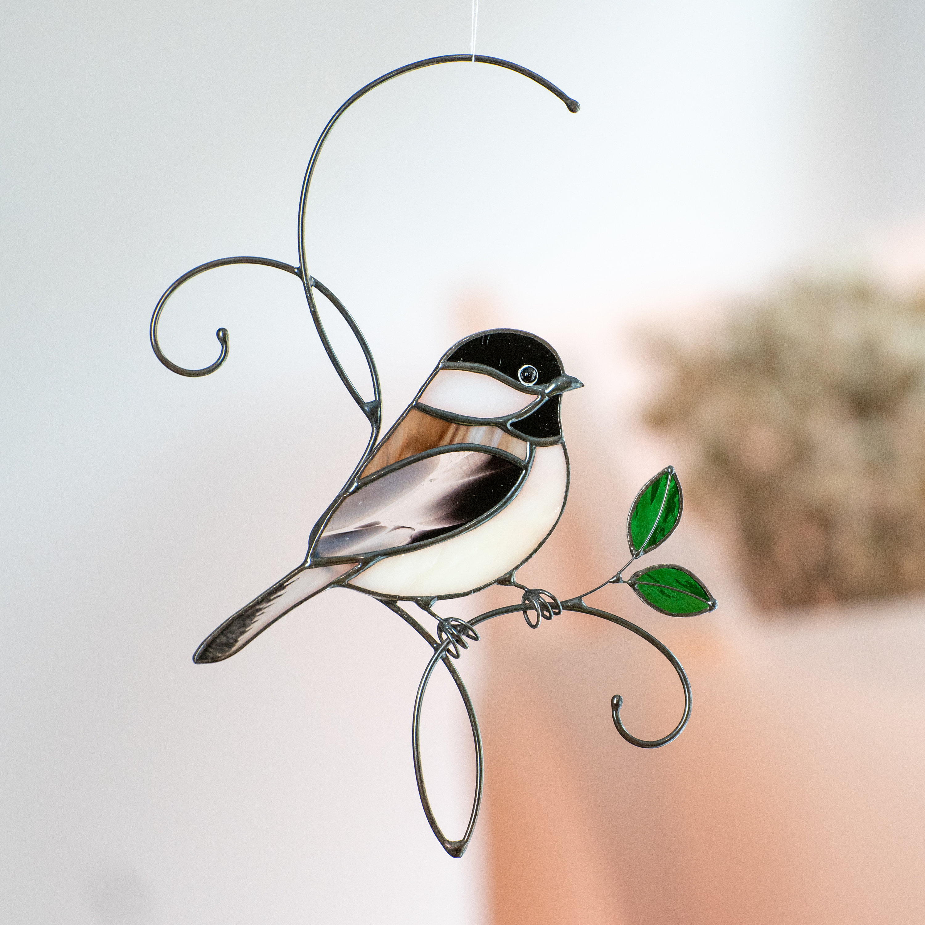 Chickadee Stained Glass Window Hangings Stained Glass Birds - Etsy