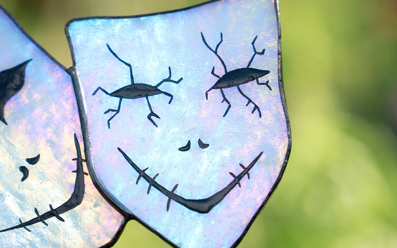 Masquerade Mask Stained Glass Window Hangings Halloween Decor - Etsy