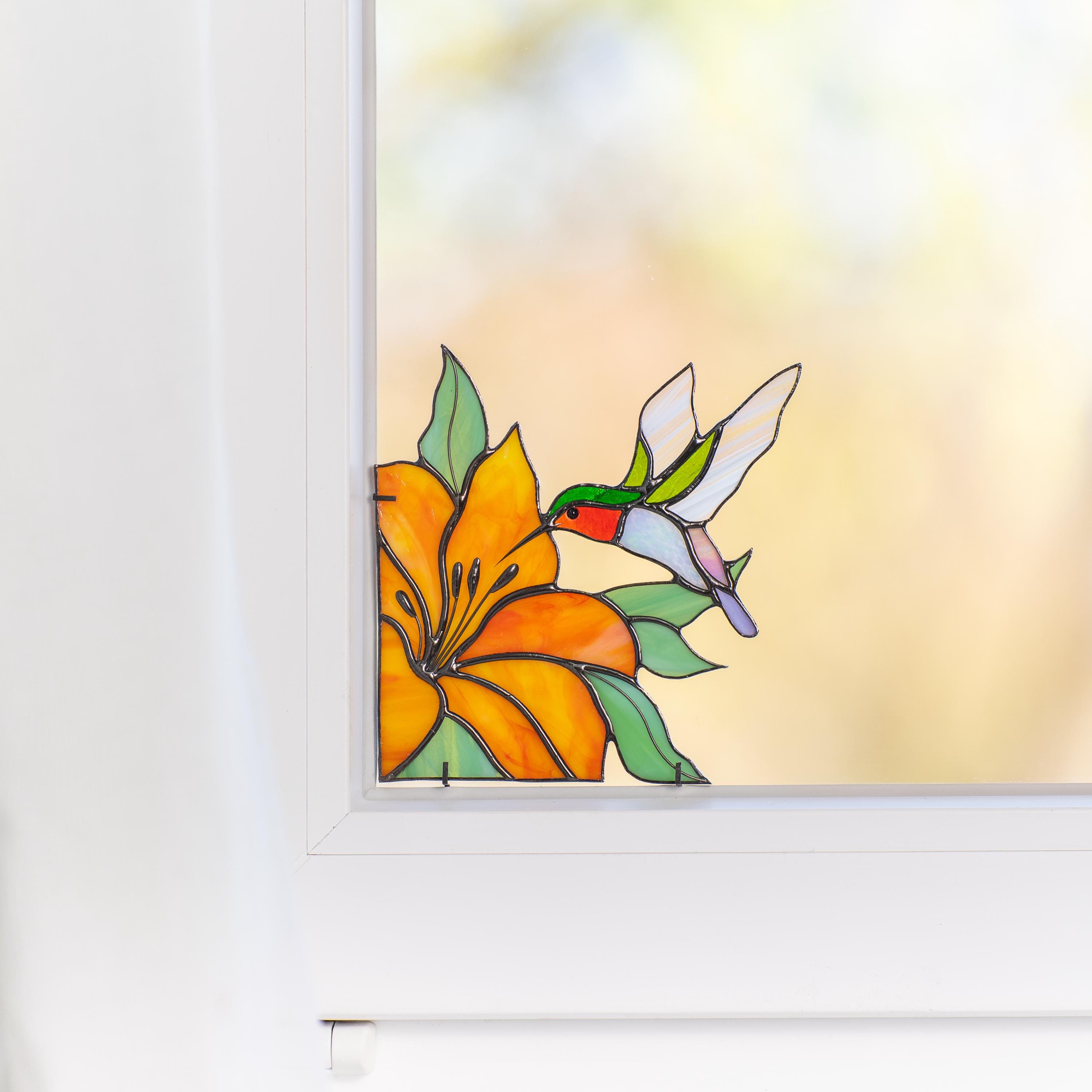 Stained Glass Hummingbird Suncatcher New Mom Gift Book Ends Stained ...