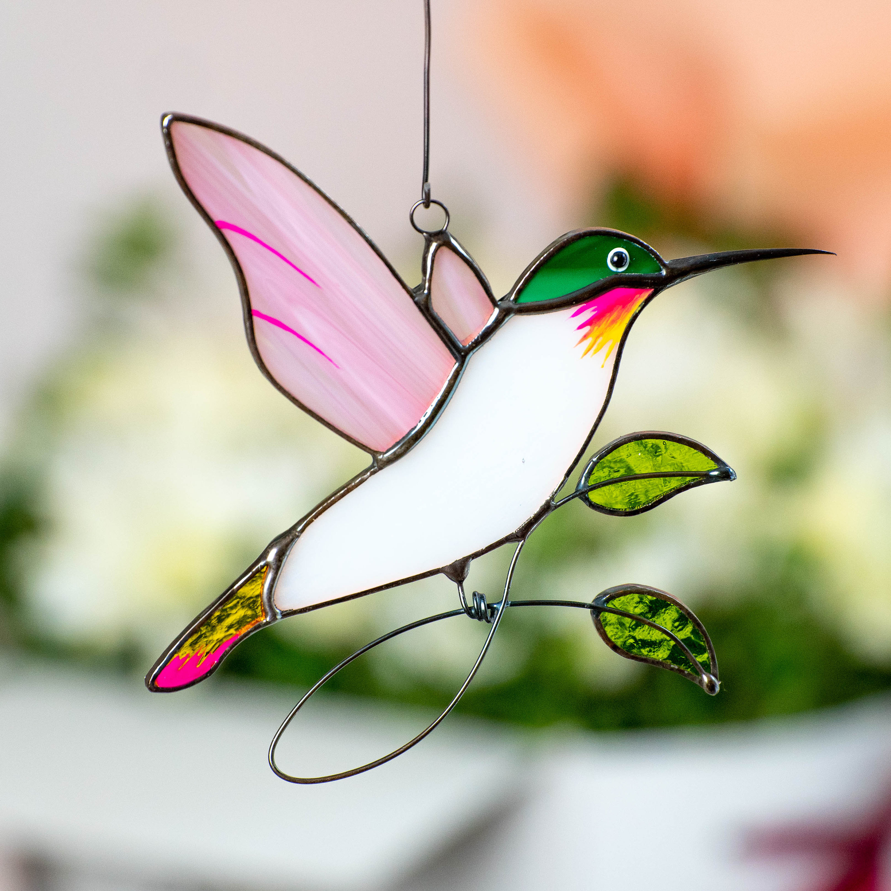 Hummingbird Stained Glass Window Hangings Stained Glass Birds | Etsy